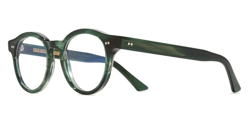 Cutler and Gross 1378 15 Striped Dark Green with Blue Control Glasses - US